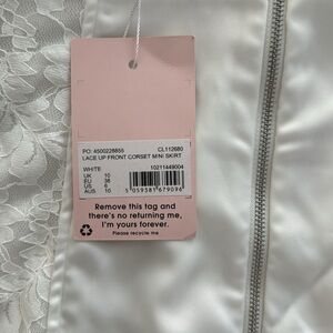 Missguided | Tops | Nwt Missguided White Corset Lace Top And Skirt Set ...